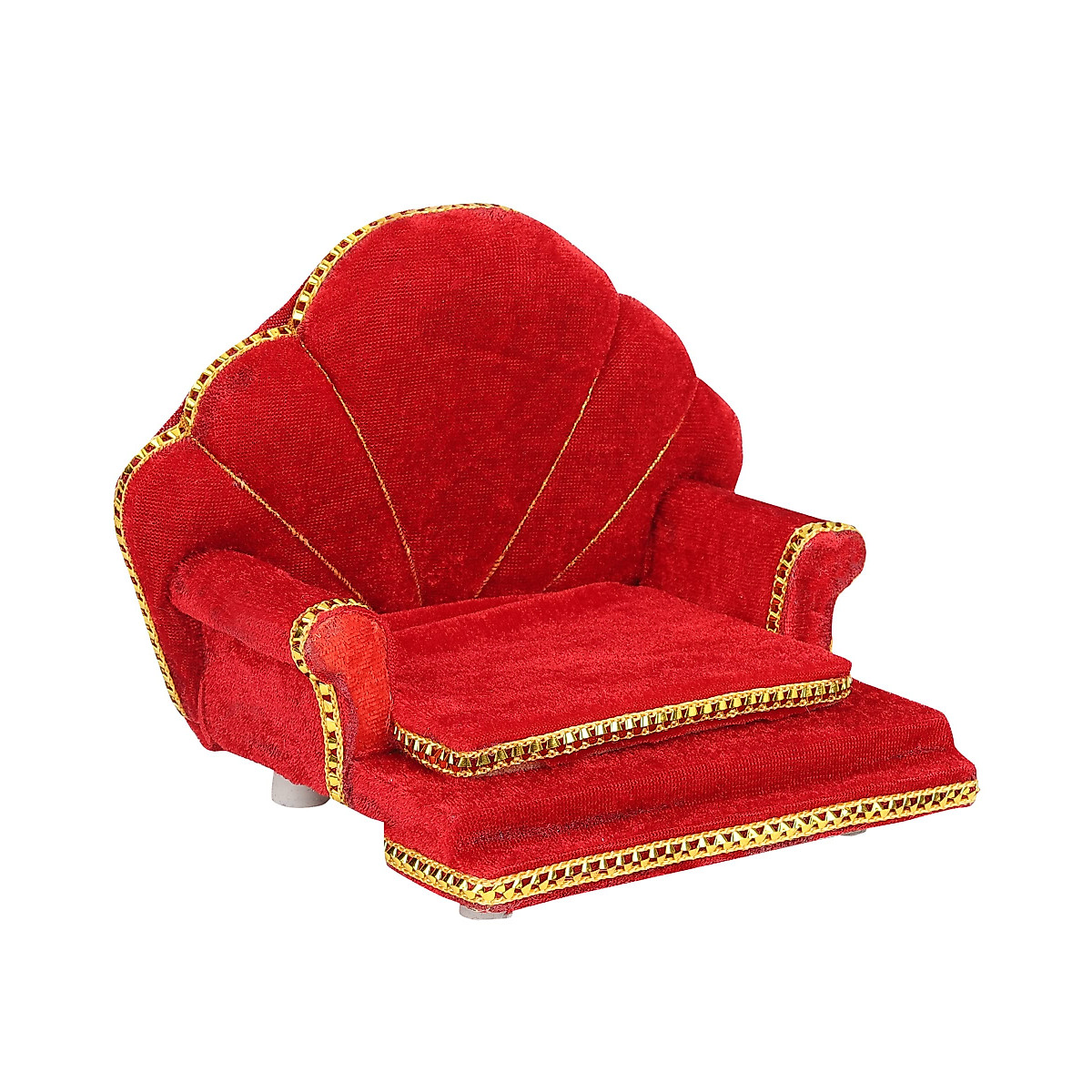 NAVRANG Wooden Laddu Gopal's Meenakari Singhasan for Mandir/God Idols/Pooja Chowki/Kanhaji Sinhasan Red Colour