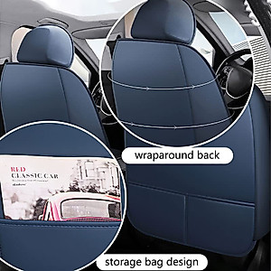 JOJ Car Seat Covers Fit for ford Excursion 2000-2005,8 Seat Car Seat Cover,No-Slip Waterproof Breathable Faux Leather,Full Set with Pillow Steering Wheel Covers,Black Coffer