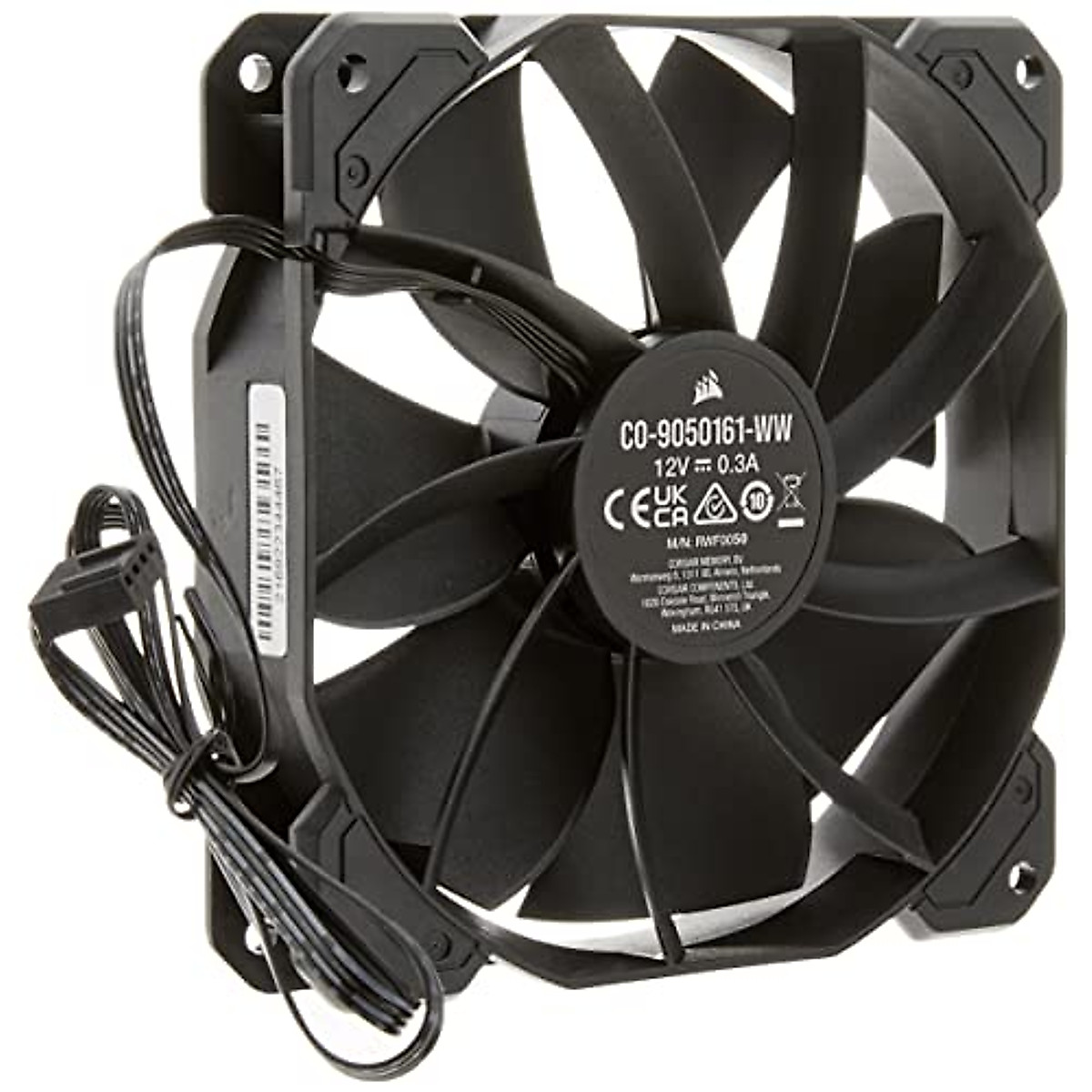 Corsair SP120 Elite, 120mm PWM Hydraulic Bearing Case Fan with CORSAIR AirGuide Technology - Low-Noise, 24.7 dBA, Fan Speeds from 300 RPM - 1,300 RPM, 45.4 CFM, Single Pack - Black
