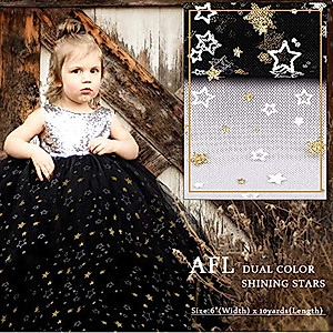 Yuanchuan Golden Star Glitter Tulle Rolls 6 inch x 10 Yards (30 feet) Tulle Rolls Spool Fabric Tutu for DIY Skirts Wedding Gift Wrap Sewing Crafting Bow Bridal Decorations Birthday Party (Purple)