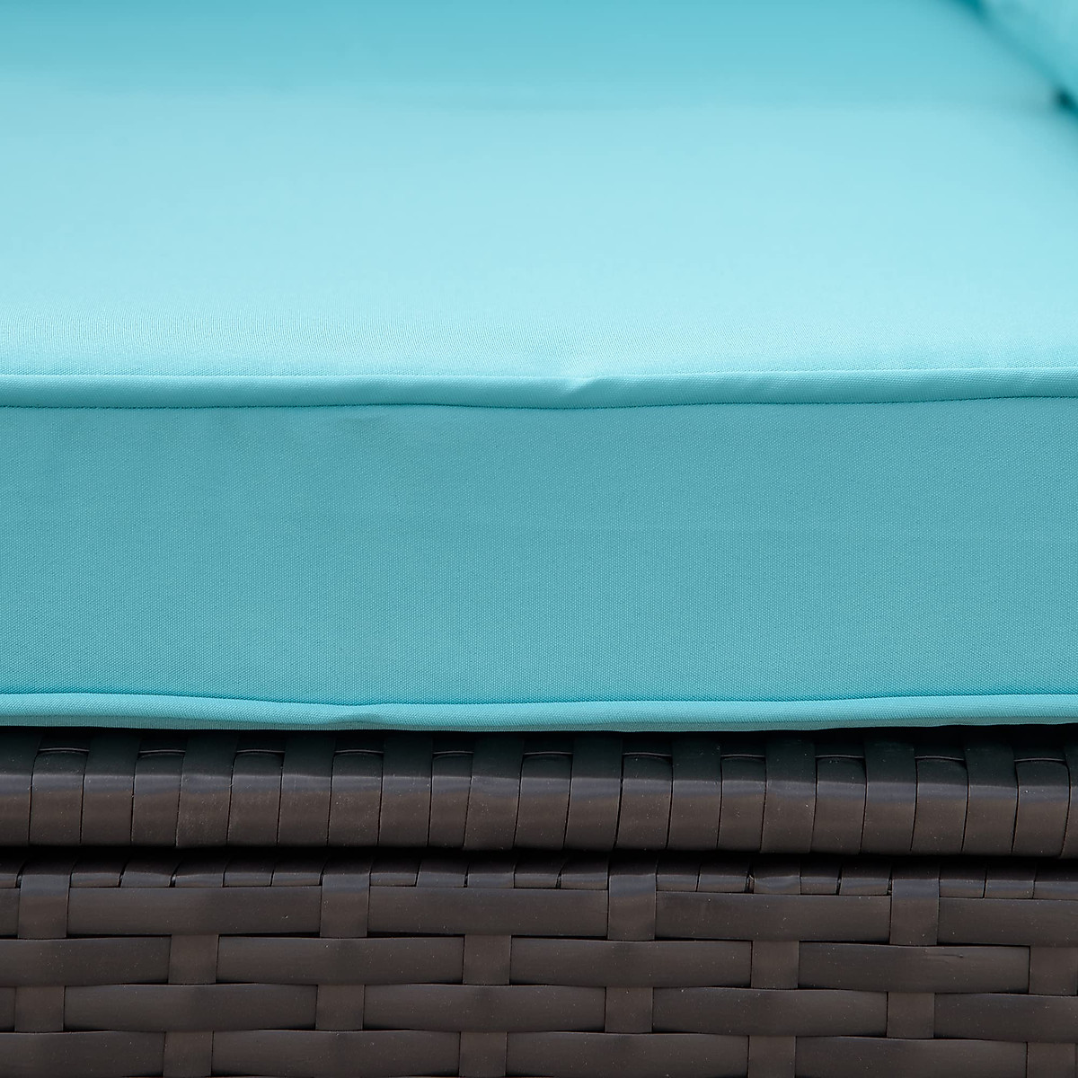 Outsunny 7-Piece Patio Furniture Sets Outdoor Wicker Conversation Sets All Weather PE Rattan Sectional Sofa Set with Cushions & Tempered Glass Desktop, Turquoise