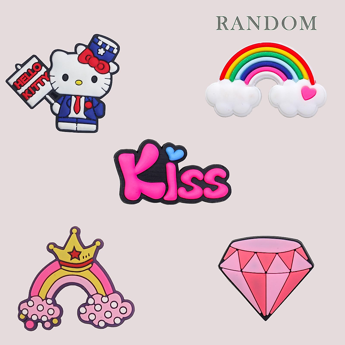 50 PCS Non-Repeat Random Shoe Charms, Shoe Decoration Charms Party Gifts for Boys Girls Kids Women