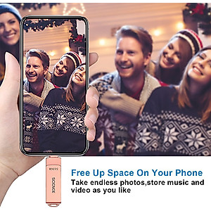SCICNCE USB 3.0 Flash Drive 512GB Intended for iPhone, USB Memory Stick External Storage Thumb Drive Photo Stick Compatible with iPhone, Android and Computer (Rose Gold)