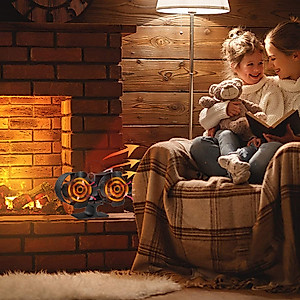 Double Motors Wood Stove ，8-Blade FanSilent Heat Warm Air Powered Fireplace Eco Stove Fan Small Size for Gas Pellet Wood Log Burning Stoves with Thermometer