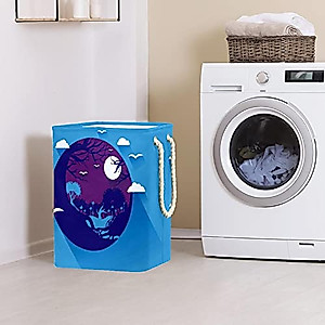 Laundry Hamper Swamp Landscape Collapsible Laundry Baskets Firm Washing Bin Clothes Storage Organization for Bathroom Bedroom Dorm