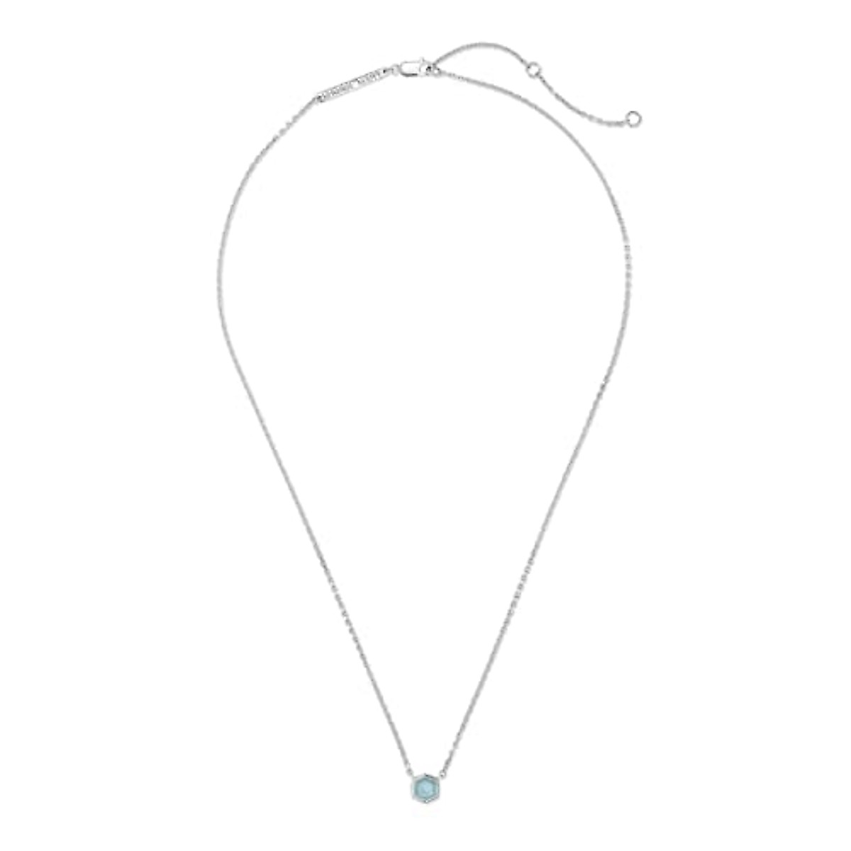 Kendra Scott Davie Pendant Necklace in Sterling Silver, Fine Jewelry for Women, Aquamarine