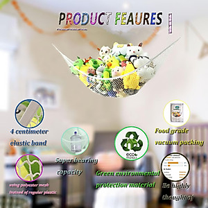 Stuffed Animal Net Or Hammock, Teddy Bear Holder Nets,White Toy Hammock for Stuffed Animals Storage, 2 Pack - XWGJ