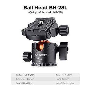 K&F Concept 74 inch Camera Tripod,Professional Center Axis Horizontal Tripods with Detachable Monopod,360 Degree Ball Head,Quick Release Plate Compatible with DSLR Cameras T254A4+BH-28L(SA254T3)