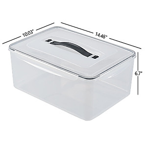 Gainhope 4 Packs Large Airtight Food Storage Containers with Silicone Gasket Sealing Lid, 16 L / 546 Oz, Plastic Storage Bins Boxes for Bread, Rice, Flour, Dog Cat Bird and Other Pet Food
