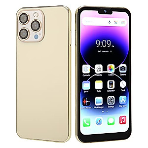 Tangxi 6.5Inch Cell Phone, Quad Core 4G Network WiFi 4GB RAM 64GB ROM 5000mAh Smartphone US Plug 100‑240V (Gold)