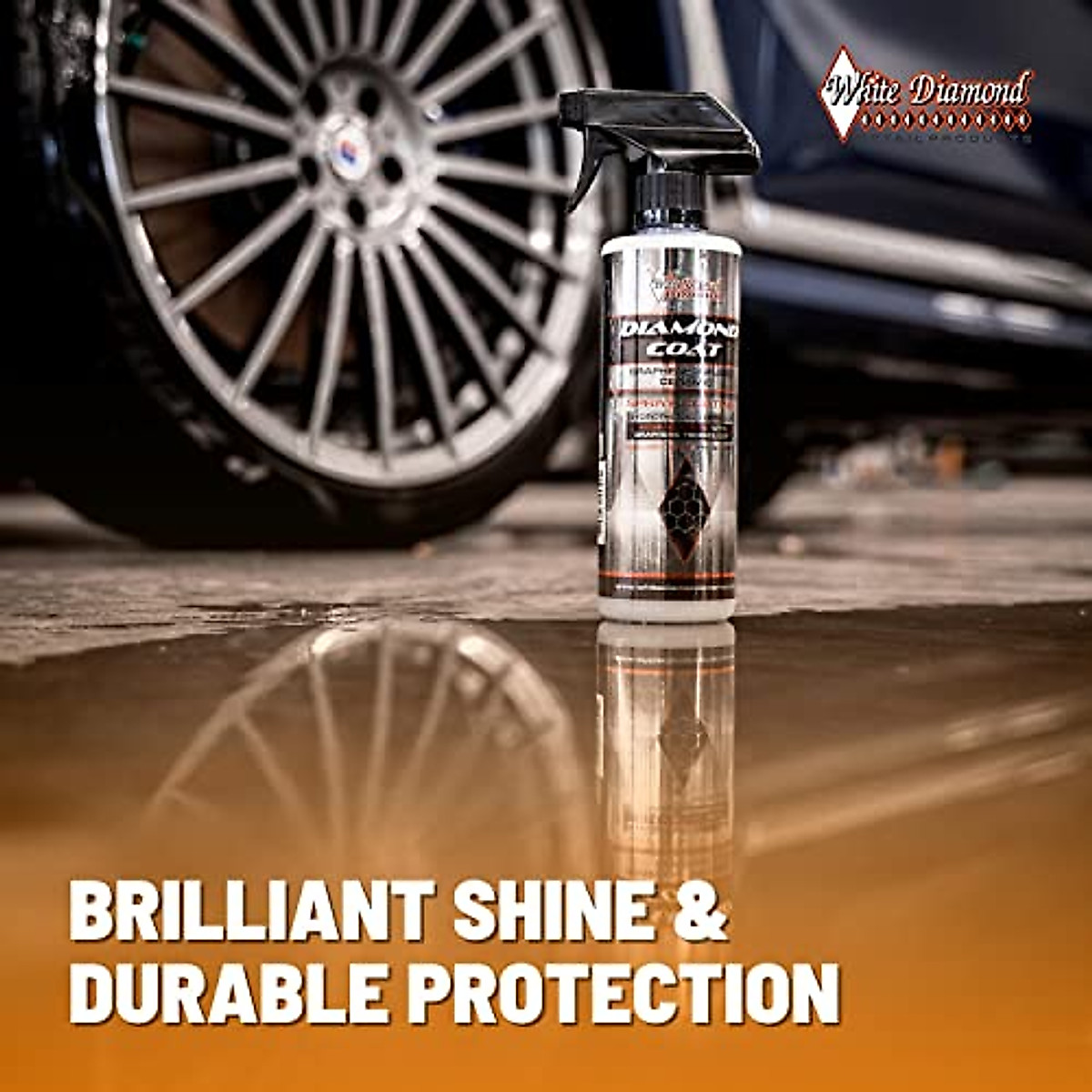 Diamond Coat Graphene Infused Ceramic Spray By White Diamond Detail Products, Advanced SiO2 Technology Infused with Graphene Provides Long Lasting Protection, 16oz Bottle, Brilliant Shine Made Easy