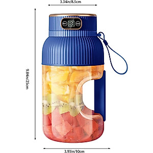 Ovidian Juicer Cup, The Ovidian Portable Juicer, 2024 New Multifunctional Portable Juicer Cup with Digital Display, Portable Smoothie Blender on the Go for Shakes, Smoothies (B, Single Cup+Single Lid)