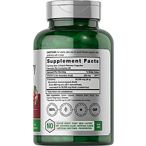 Horbäach Cranberry Concentrate Extract Pills + Vitamin C | 30,000mg | 120 Capsules | Triple Strength Ultimate Potency Formula | Non-GMO and Gluten Free Supplement