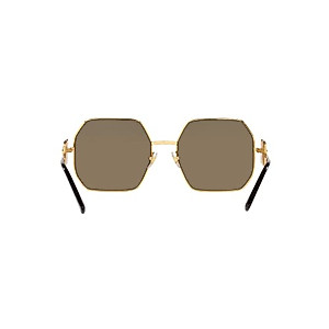 Versace Woman Sunglasses Gold Frame, Brown Mirror Gold Lenses, 58MM