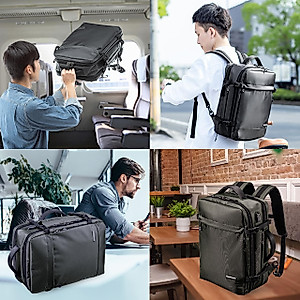SANWA 15.6-inch Laptop Computer Backpack with USB Charging Port, Water Resistant, Anti Theft Business Briefcases, Shoulder Bag Handbag, Compatible with MacBook Dell Notebook, School, for Men/Women