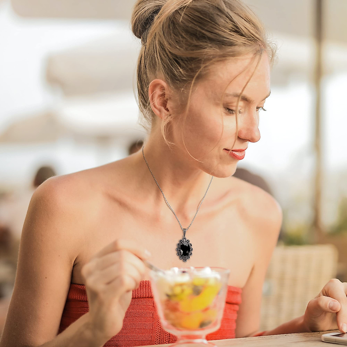 Mytys Coin Pendant Necklace for Women Gold and Silver Intertwined Crossover Pendant Two Tone Necklaces Christmas Jewelry Gift Style 14