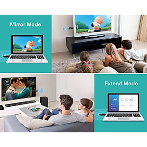 DARLYOR Wireless HDMI, Portable Wireless HDMI Transmitter and Receiver Extender (165Ft),5G/2.4G HDMI Adapter Converter for Streaming Video from Laptop/PC to Monitor/Projector/HDTV, Plug and Play