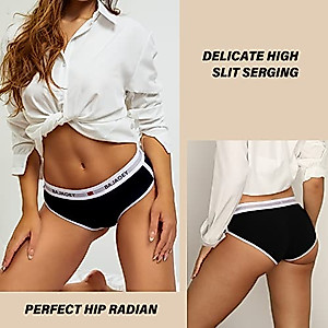 BAJAOEY Women's Cotton Underwear Moisture Wicking Breathable Cheeky Panties for Women Soft Comfy Ladies Bikini 5 Pack S-XL