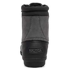 Nautica Mens Duck Boots - Waterproof Shell Insulated Snow & Rain Boot - Winter Shoe - Channing-Charcoal/Black-12