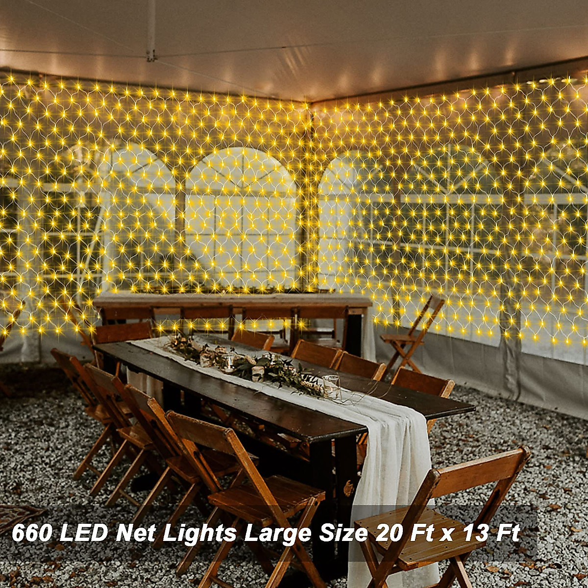 ZAIYW 660 LED Net Lights Outdoor Mesh Lights, 20Ft x 13Ft Large Christmas Net Lights Plug in with Remote Control Timer for Bushes Shrubs Wall Wedding Xmas Tree Decor (Warm White)