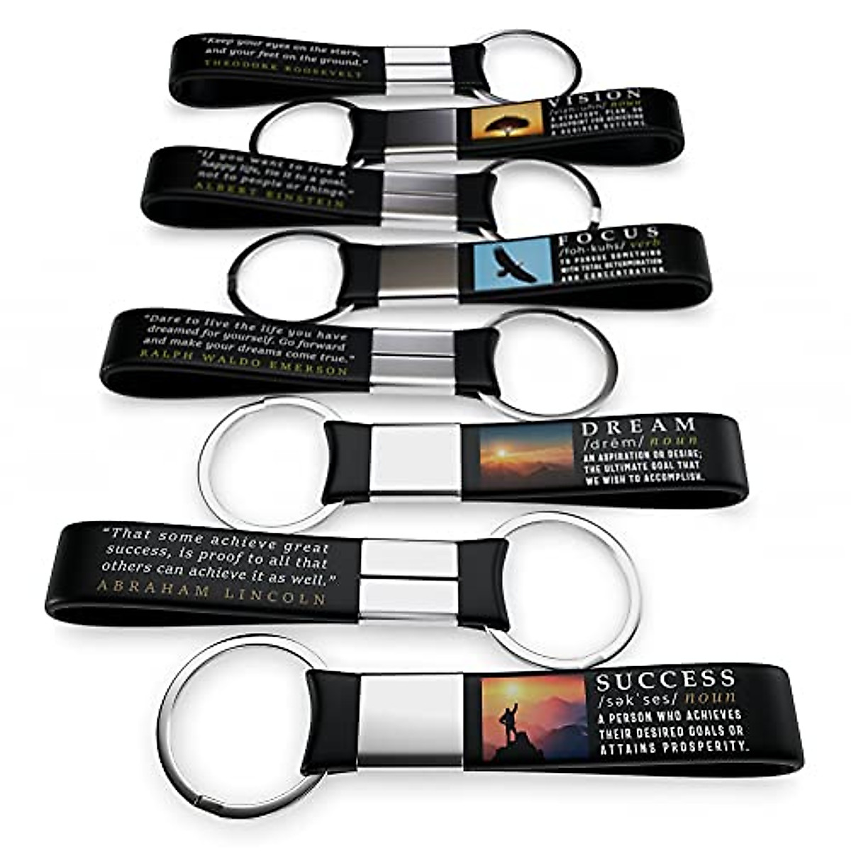 Inkstone 4-Pack of Inspirational Quote Keychains - Perfect for Teacher Appreciation Gifts or Bulk Keychain Purchases