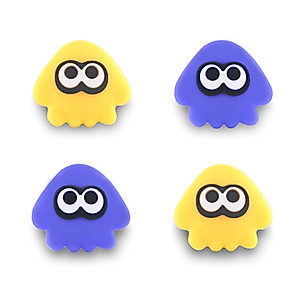 TIKOdirect Cute Thumb Grip Caps Compatible with Switch Joy-con/OLED/Switch Lite, Kawaii Joystick Cap Grip 4PCS Soft Silicone Protective Button Cover, Octopus Yellow