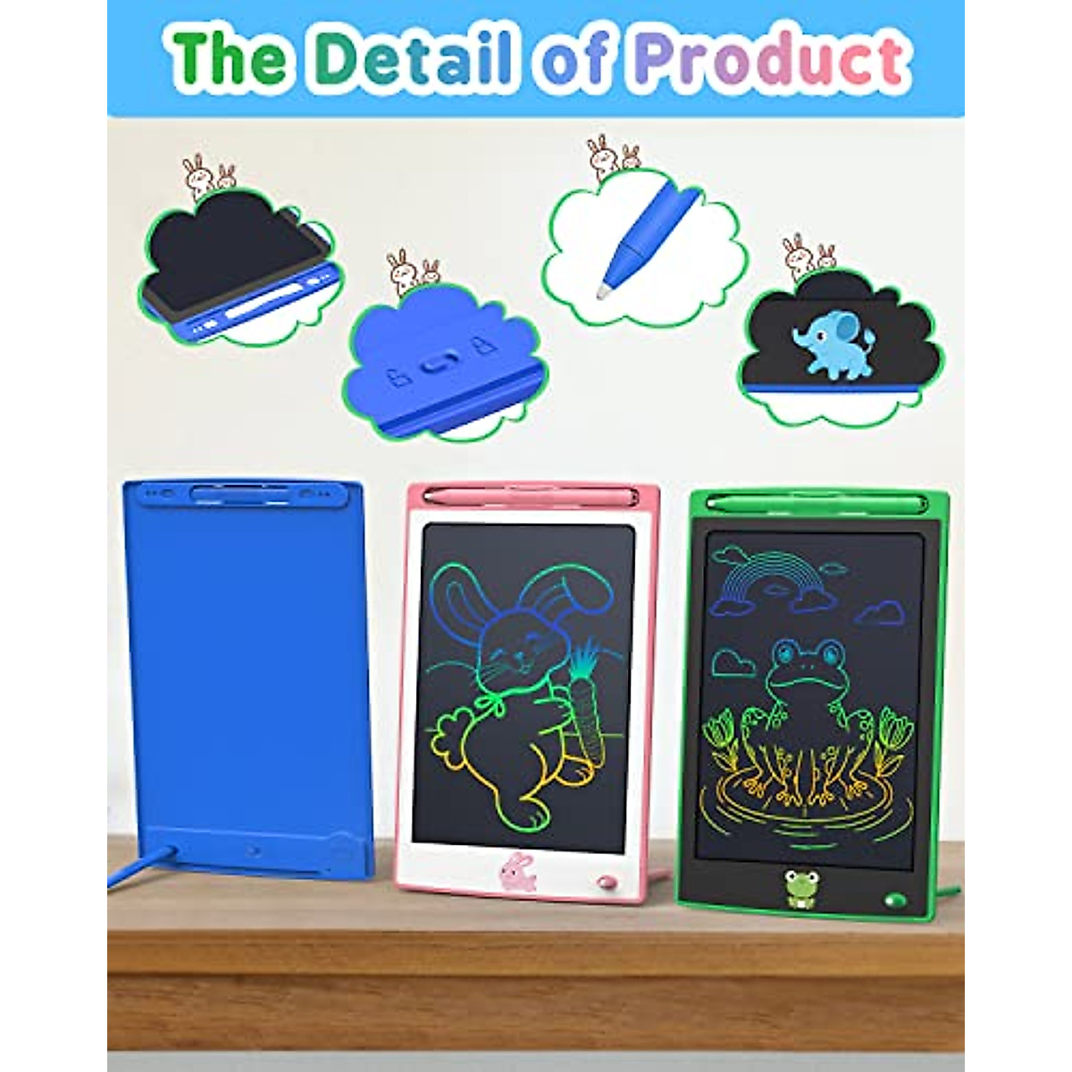 BAVEEL 3 Packs LCD Writing Tablets, 8.5 Inch Doodle Board Drawing Pad Toy Birthday Gift for 2 3 4 5 6 Years Old Boys Girls, Kids Toddler Colorful Erasable Reusable