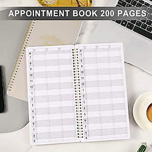 Appointment Book – Undated Salon Appointment Book, Daily＆Hourly Schedule Book with 200 Pages, 6 AM - 9 PM, 15 Minute Intervals Day Planner, 6’’ x 11.5’’, 3 Column, Twin-Wire Binding, Hardcover