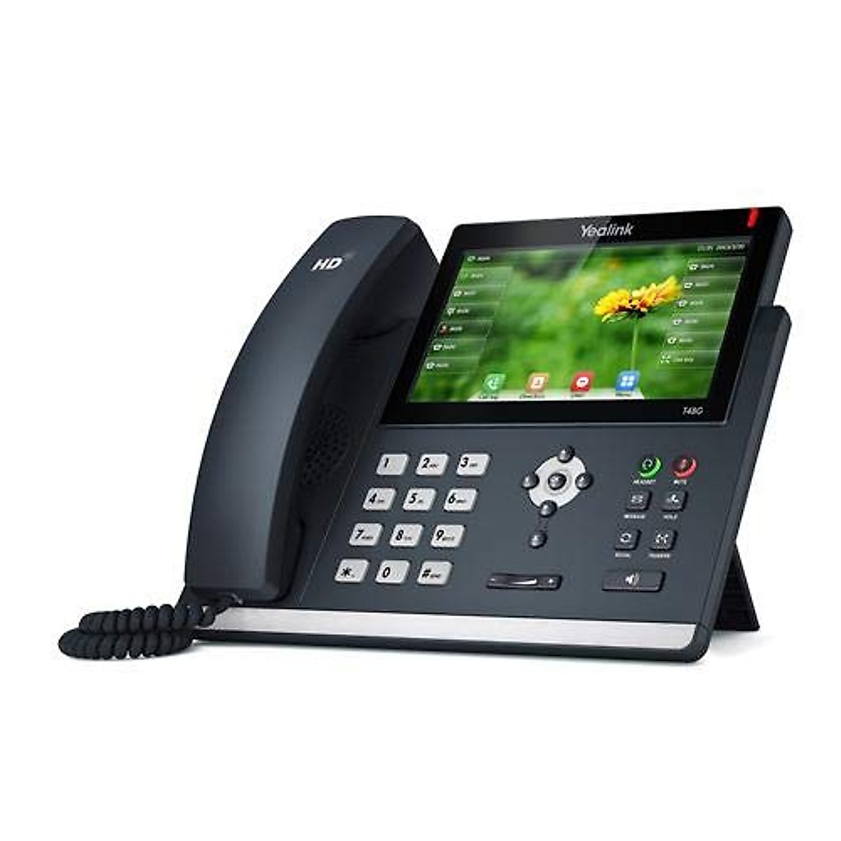 Yealink SIP-T48S Business Phone System: Starter Pack with Voicemail, Auto Attendant, Cell & Remote Phone Extensions, Call Recording & Free TWAComm.com Phone Service for 1 Year (6 Phone Bundle)