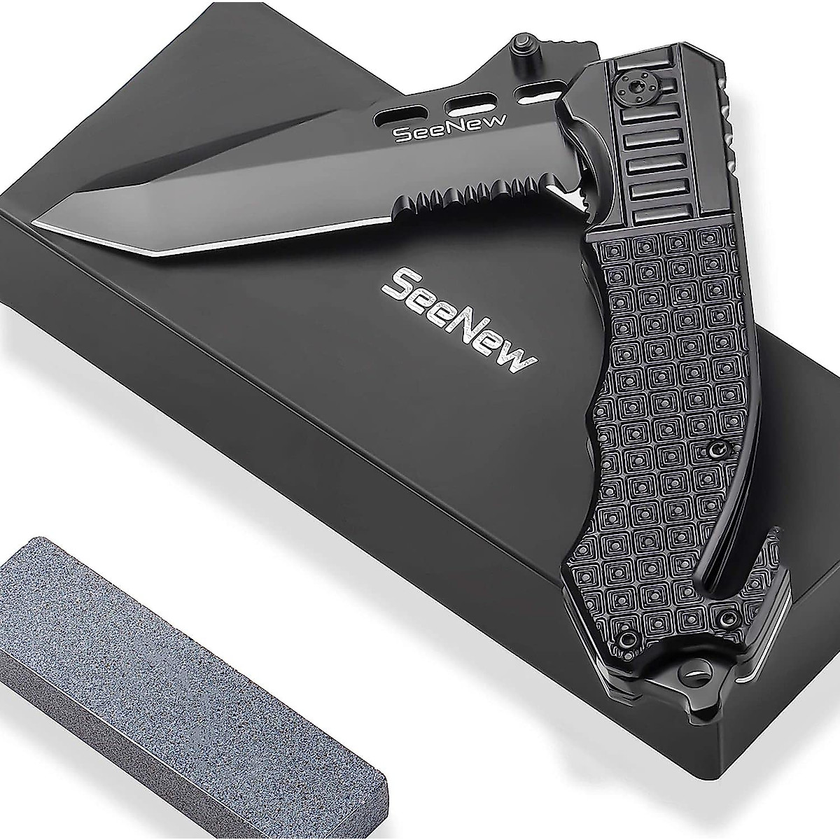 Seenew Outdoor Survival Pocket Knife Perfect for Work Hiking Camping（Large gift box）