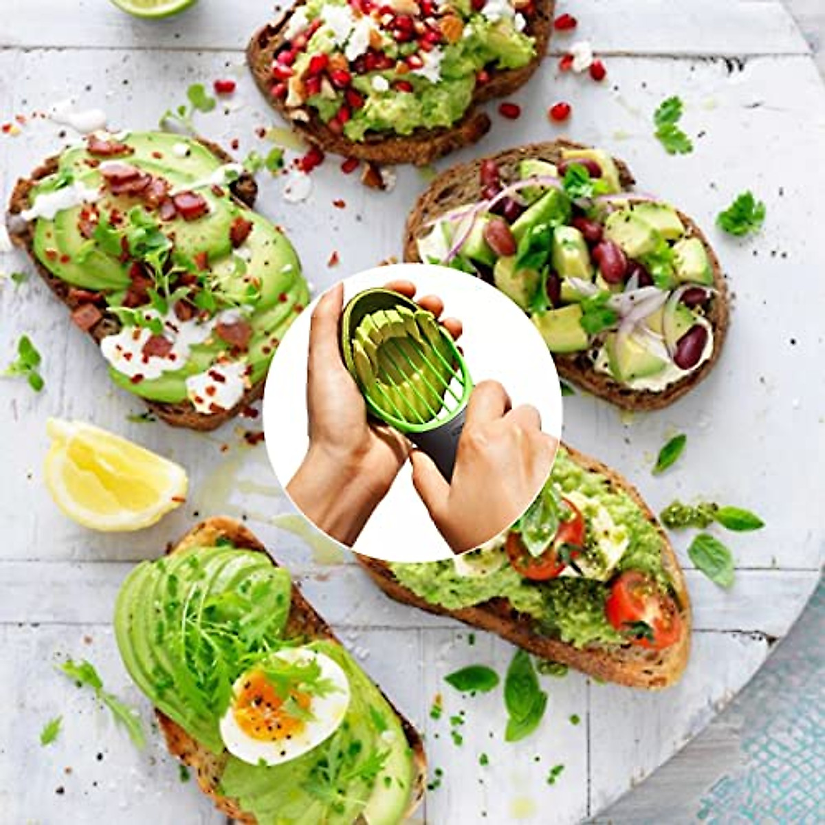 3-İn-1 Avocado Slicer, Avocado Cutter Tool, Avocado Slicer Seed Remover, Multifunctional Avocado Peeler, Fruit Slicer