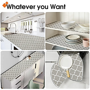 Windimiley Drawer and Shelf Liner for Kitchen Cabinets: Non Slip Fridge Liner Non Adhesive Shelf Paper Washable Reusable Easy to Clean Strong Grip Liner for Cupboard, Dresser Grey (12 in x 10 FT)