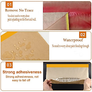 Pre-Taped Paint Masking Paper and Masking Tape Sets,4 Rolls 22inch-50feet Painters Paper and 2 Rolls Painters Tape, Automotive Paint Paper, Tape and Drape Waterproof for Painting Protection Covering