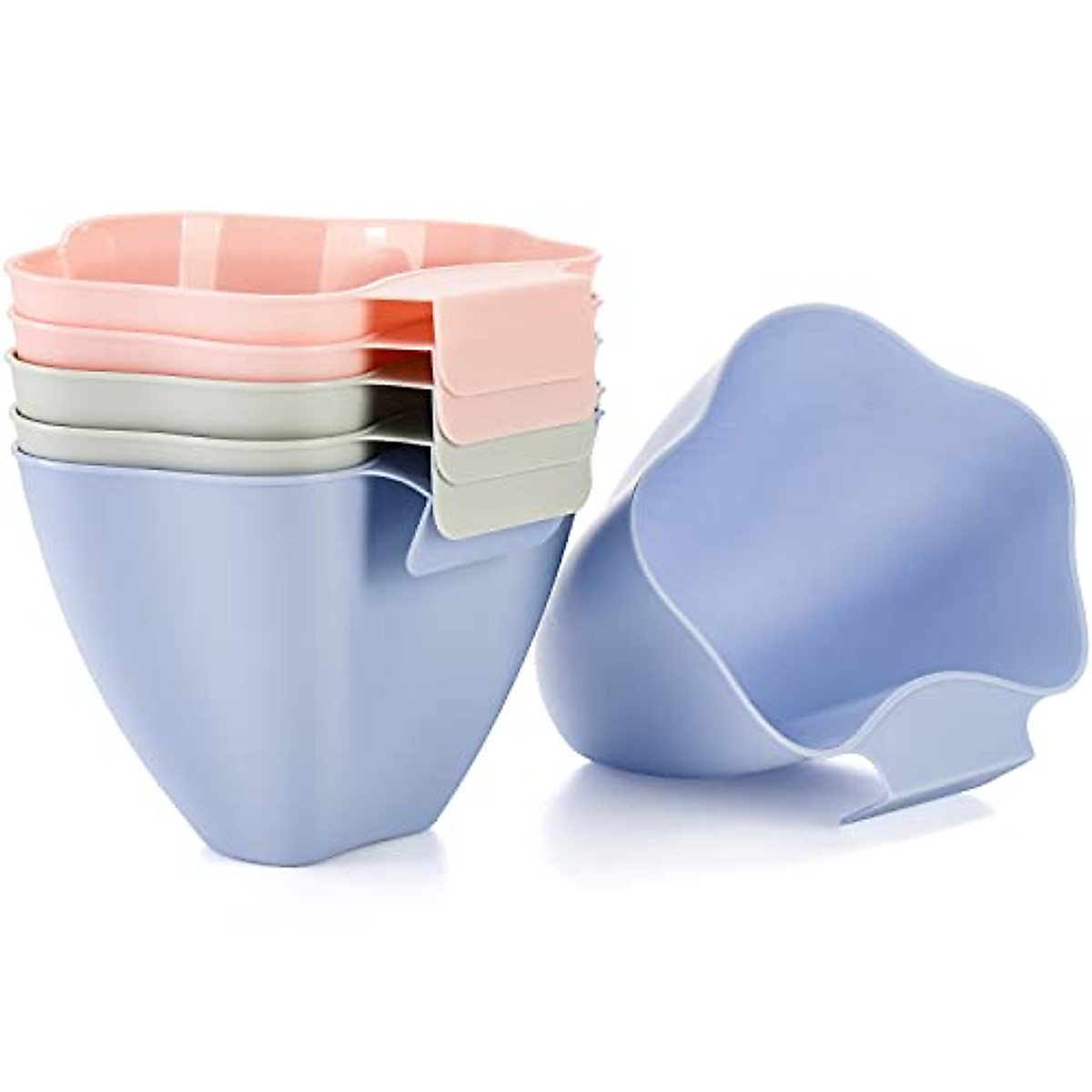 Nicunom 6 Pack Hanging Kitchen Waste Bins, Over-Cabinet Trash Can Hanging Small Plastic Garbage Bowl Collecting Food Scraps for Bedroom Bathroom Office Camping Cupboard