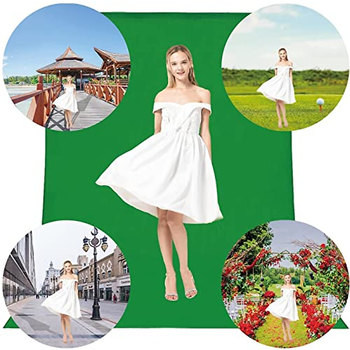 Folong 6X9 Green Background, Green Screen, Polyester Material, Green Background, Green Screen Background, Green Photography Background, Green Screen Fabric, Green Background for Photography