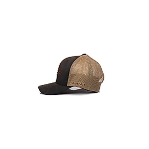 ARIAT Men's Embroidered Flag Snapback Cap, Brown