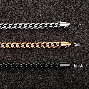 Matoa Mens Gifts - 5mm Silver Cuban Link Chain for Men - Mens Chain Necklaces - Stainless Steel Chain Necklaces for Men Women and Boys - Mens Chain 18, 20, 22, 24, 26, 28 Inch