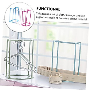 Angoily 3pcs Clothes Storage Rack White Shelf Brackets Hanger Stacker Household Hanger Organizers Storage Artifact Plastic No Punching