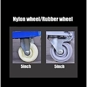 Trolley Mobile Storage Cart Removable Folding Basket Steel Hand Pull Cart Weight 200KG (47.24 * 27.55 * 39.37inch,Grey-Grille)