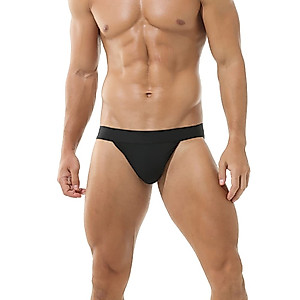 BRODDLE Men's Jockstrap Stretchy Nylon Pouch Workout Performance Athletic Supporters for Men Black XX-Large