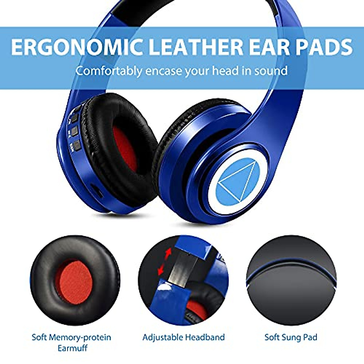 YTYC Nakano Miku Bluetooth Headphones, Miku Headphones,The Quintessential Quintuplets Manga Cartoon Cosplay Props,Folding Hi-Fi Stereo Miku Nakano Headphones with Build-in Microphone (Blue)