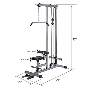 GDLF LAT Pull Down Machine Low Row Cable Fitness Exercise Body Workout Strength Training Bar Machine