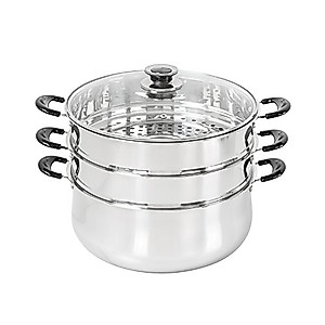 Concord 30 CM Stainless Steel 3 Tier Steamer Pot Steaming Cookware - Triply Bottom