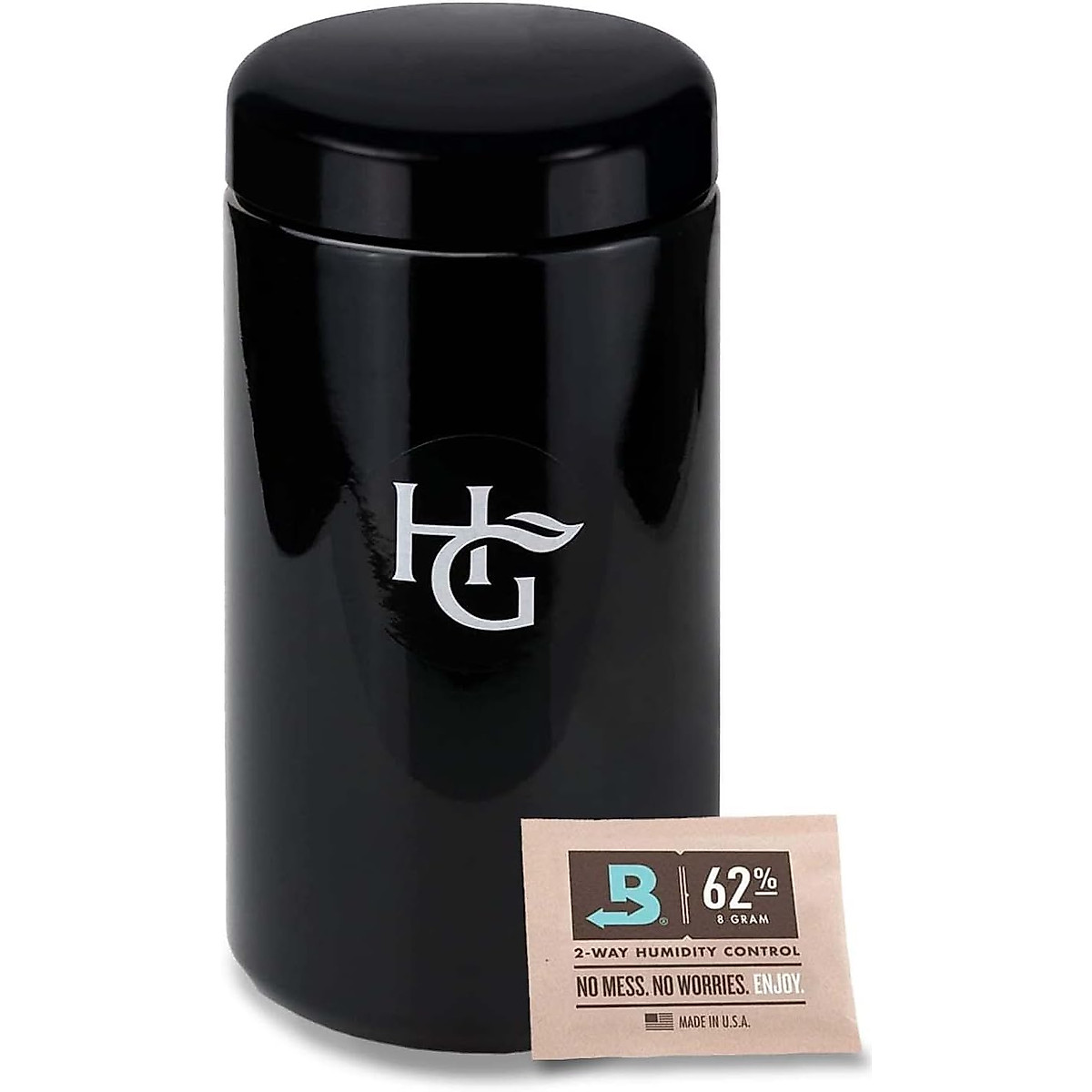 Herb Guard - Airtight Jar (1 Oz) and Smell Proof Container (500 ml) Comes with Humidity Pack to Keep Goods Fresh for Months