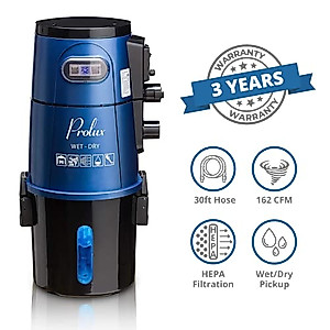 Prolux Professional Shop Blue Wall Mounted Garage Vac Wet Dry Pick Up