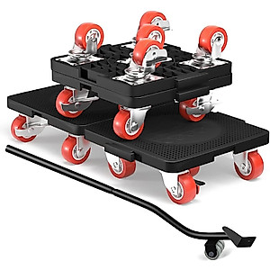 Heavy Duty Furniture Mover Dolly Set with Lifter, 360° Rotation 5-Wheel Furniture Dollies, 400kg/800Lbs Capacity Heavy Stuff Moving Tool Set