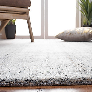 SAFAVIEH Abstract Collection Area Rug - 8' x 10', Camel & Black, Handmade Wool & Viscose, Ideal for High Traffic Areas in Living Room, Bedroom (ABT141C)