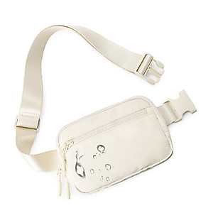 WESTBRONCO Fanny Packs for Women Men, Belt Bag with 4 Zipper Pockets, Fashion Waist Packs, Lightweight Crossbody Bags with Adjustable Strap for Workout/Running/Hiking (Beige)