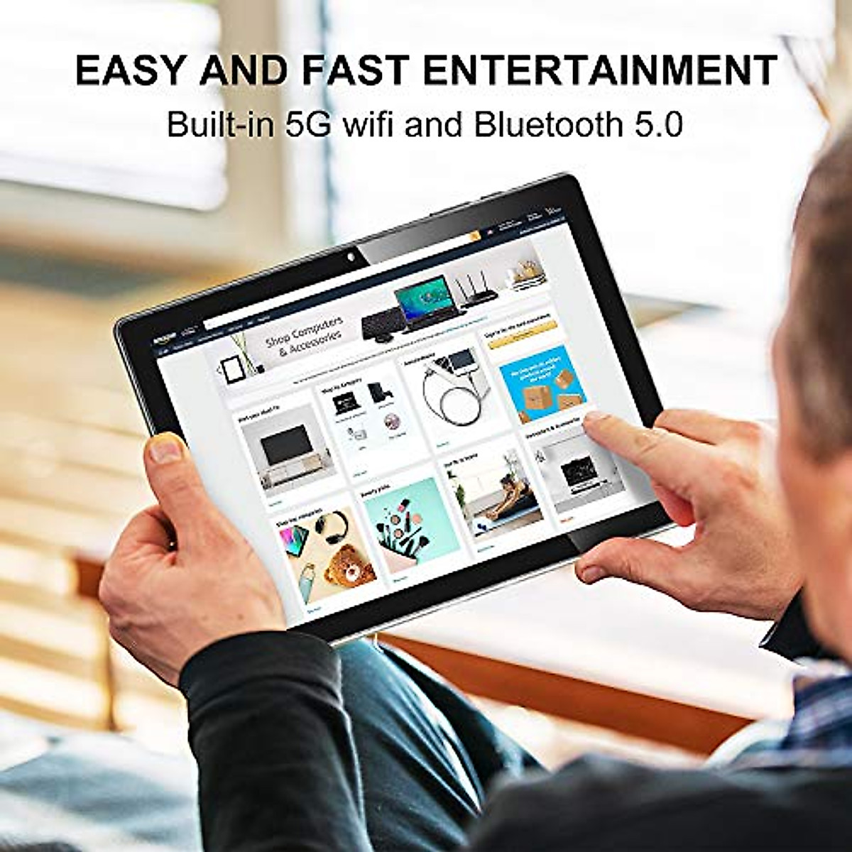 Android 11.0 Tablet, 10 Inch Tablet, 3GB RAM, 64GB ROM Support Wi-Fi 5+8 MP Dual Camera, Octa-Core Processor, HD IPS Screen, 128GB Expand, 6000mAh, Type-C Port, Brushed Texture Back