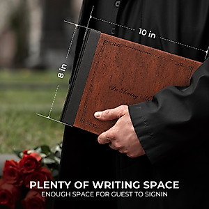 molekaus Funeral Guest Book for Memorial Service,Celebration of Life Guest Book for Funeral,Memorial Service Guest Book with 144 Pages， Brown 8X10″